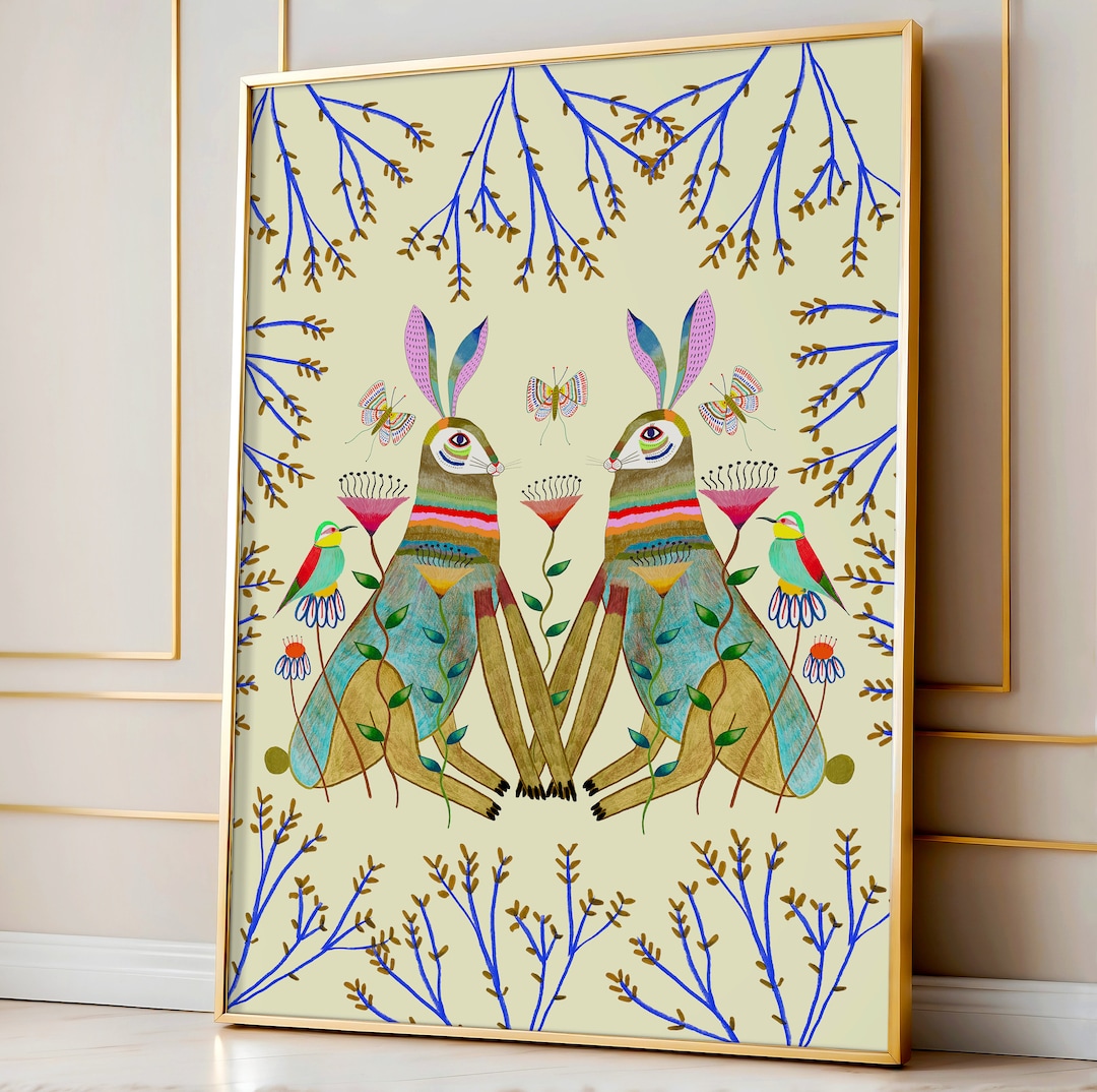 Majestic Hares Print Wall Decoration for Her Kitchen, Living Room ...