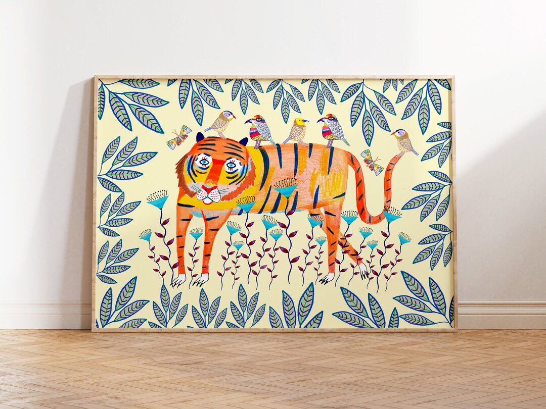 Tiger Art Print for Children's Playroom Animal Wall Decor for Nursery ...