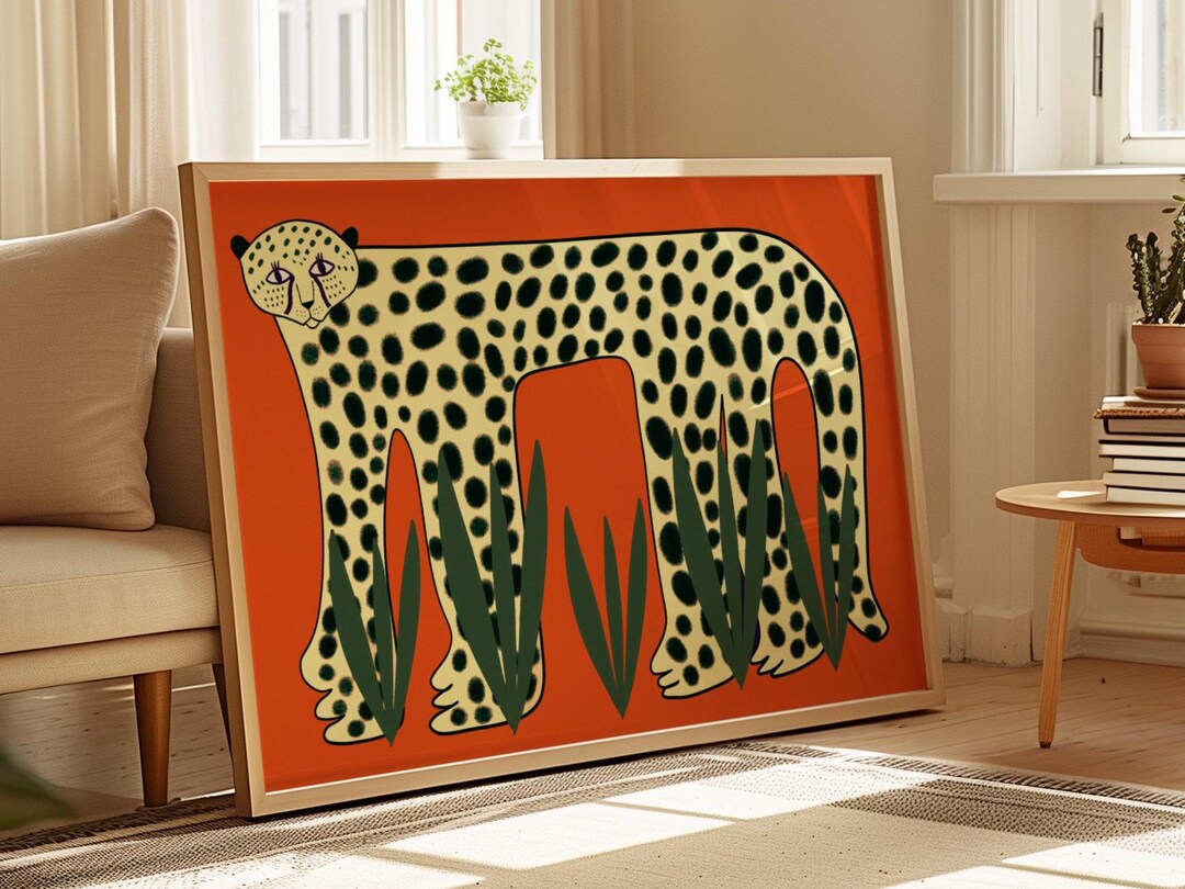 Cheerful Cheetah Art Print, Home Decor, Wall Decoration for Kitchen ...