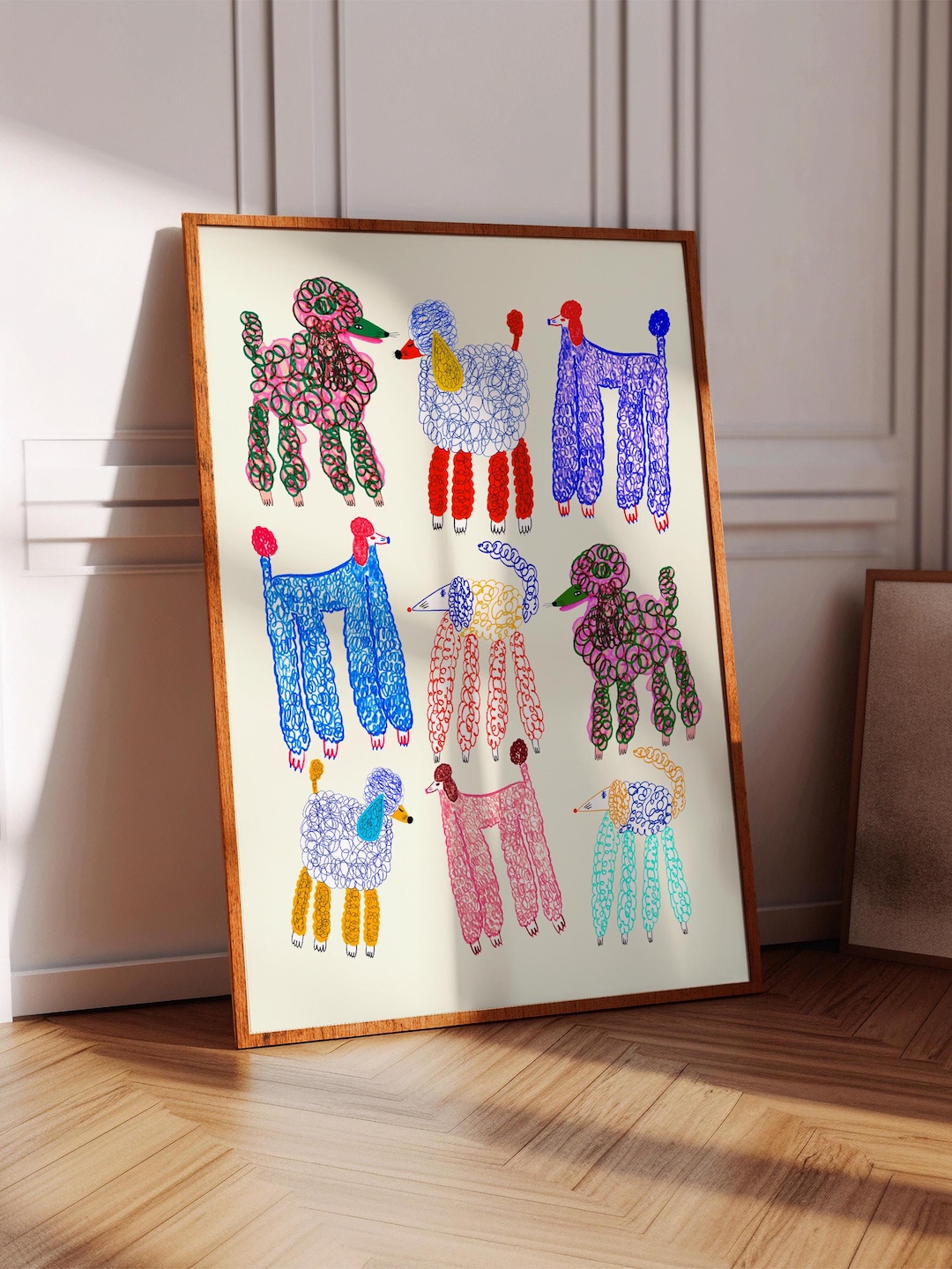 Colorful Poodles Art Print, Home Decor, Gift for Her, Bedroom, Kitchen ...