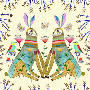 Majestic Hares Print - Wall Decoration for Her - Kitchen, Living Room ...
