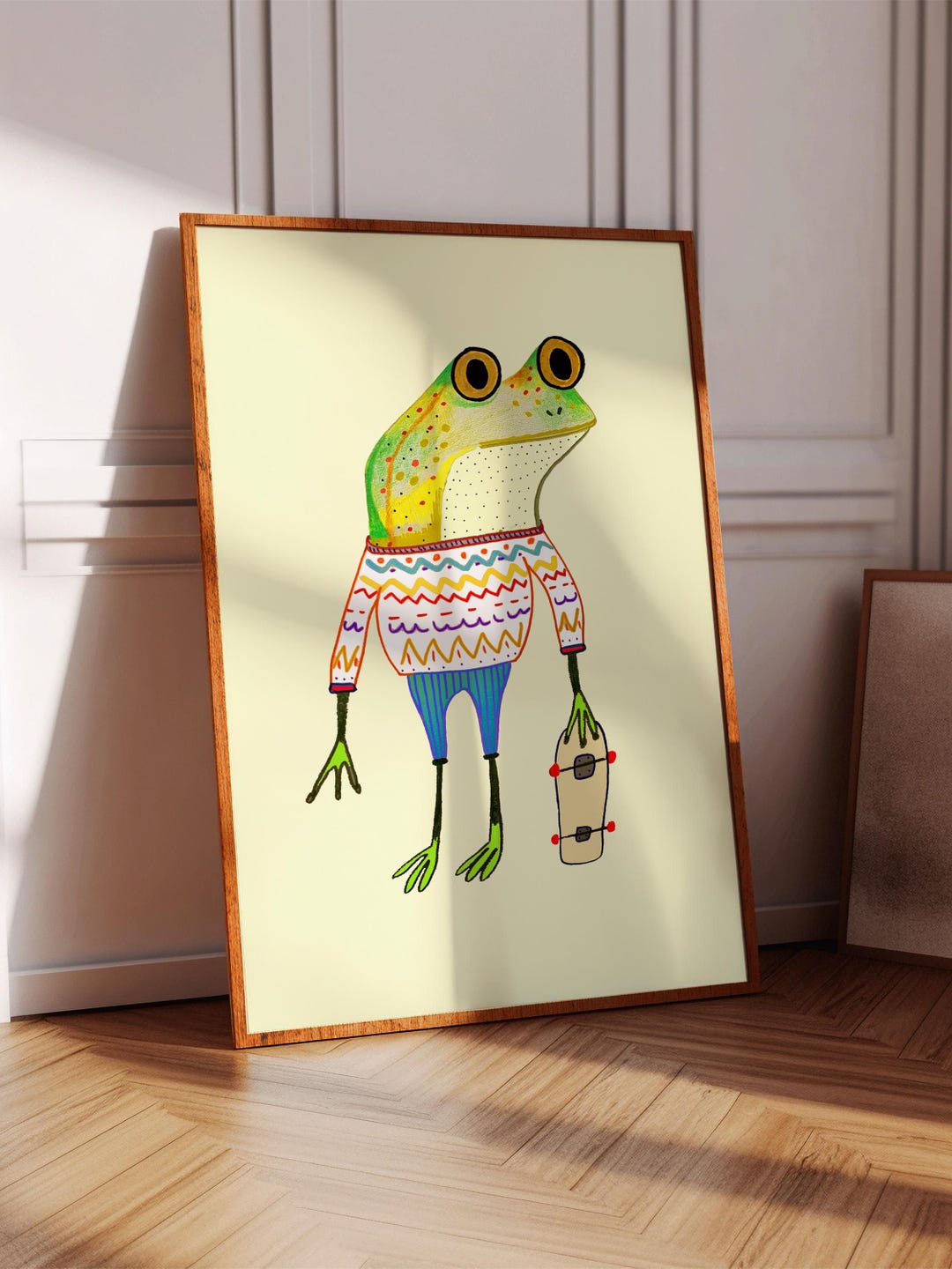 Frog Dude Art Print, Kids Wall Art, Children's, Skateboarding Poster ...