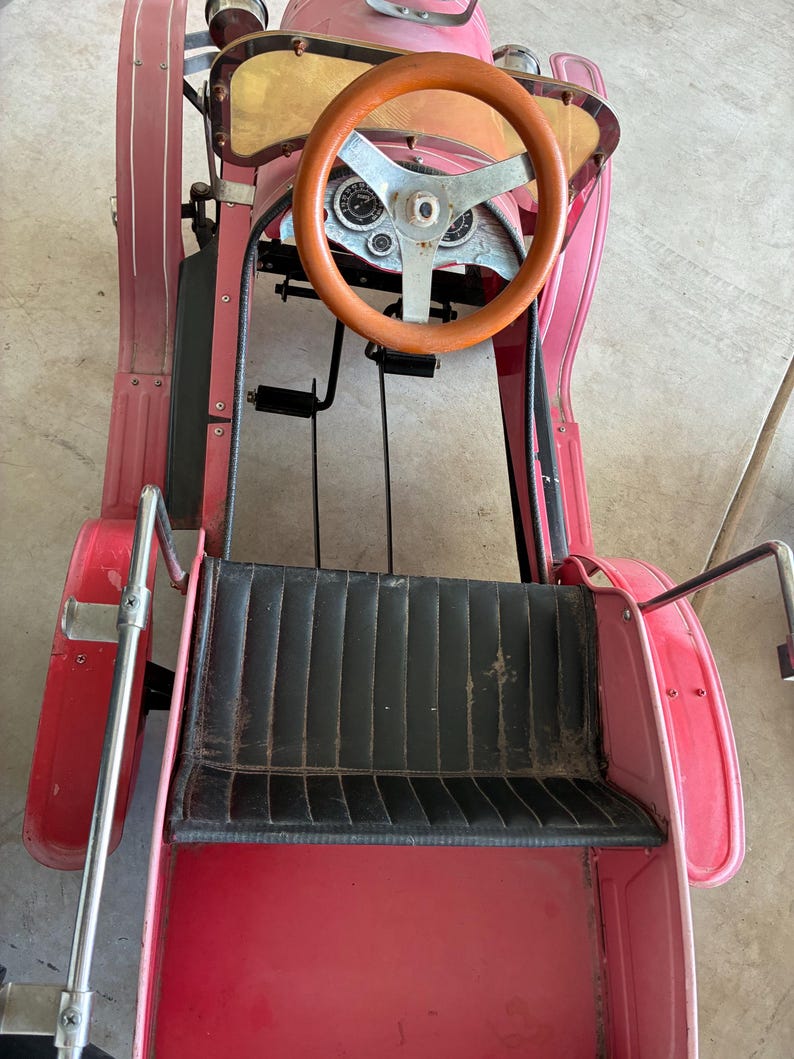 Vintage Dexton Authentic Pressed Steel Pedal Car City Fire Dept Engine ...