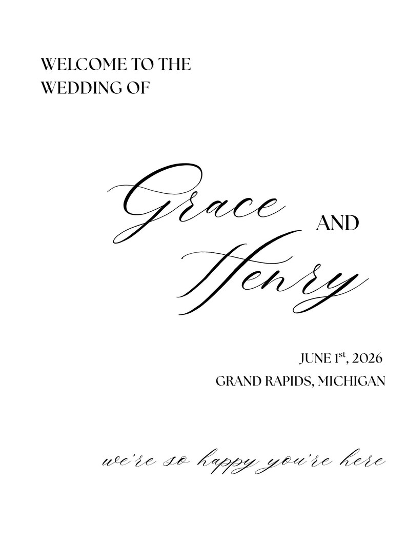 Wedding Welcome Sign TEMPLATE - Etsy
