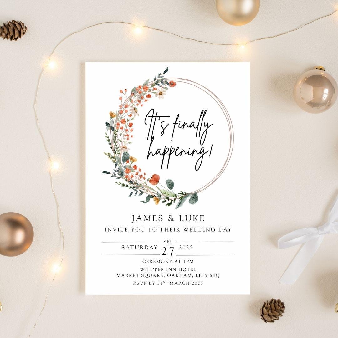 It’s Finally Happening Wedding Invitation | Editable Digital Download ...