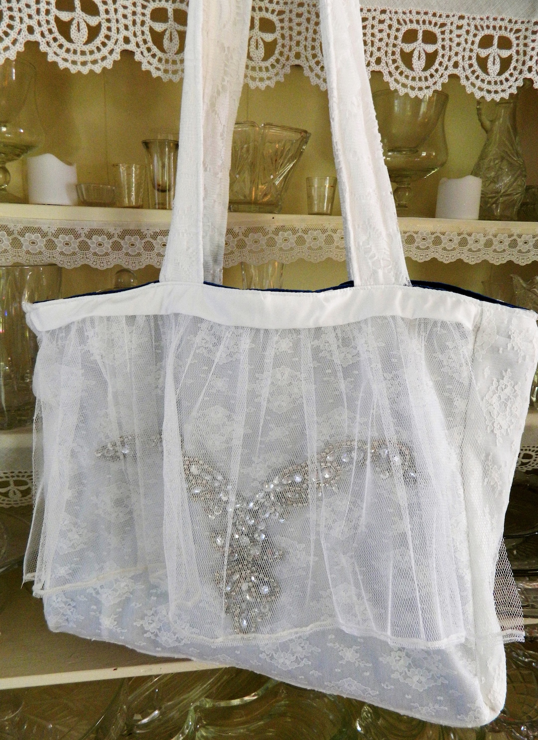 Lace Wedding Tote Bag: Embellished Bridal Carryall - Etsy
