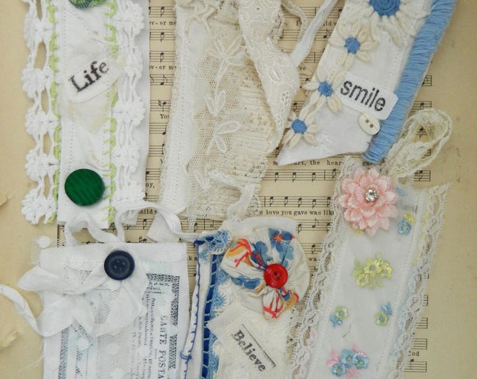 Embellished Paper Tags Shabby Journal Tags Set of Tags Junk Journal ...