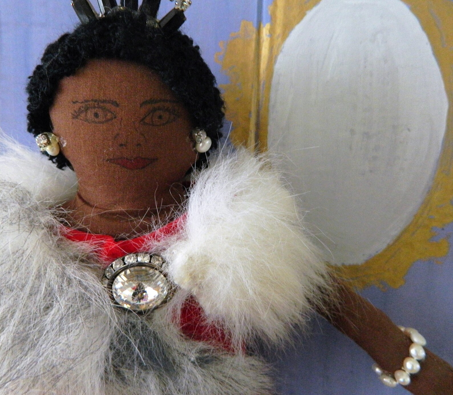 Art Doll: Ms. Dawnetta Silvernail in Red Velvet Dress - Etsy