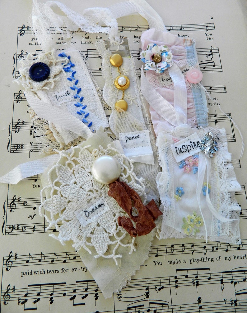 Set of Paper Tags Embellished Journal Tags Junk Journal Tags - Etsy