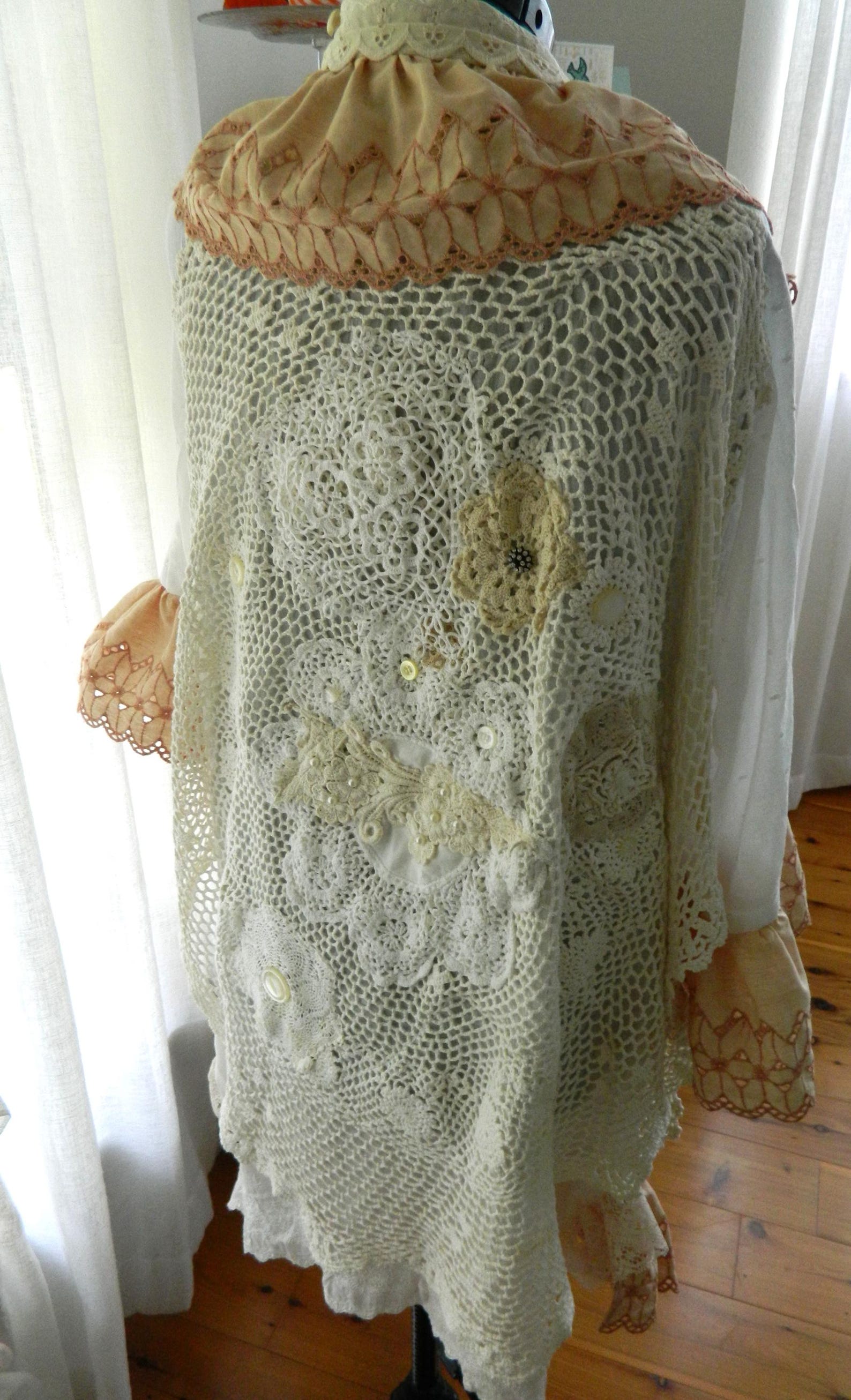 Upcycled Lace Jacket: Vintage Linens Shabby Chic Coat (size 6/8) - Etsy