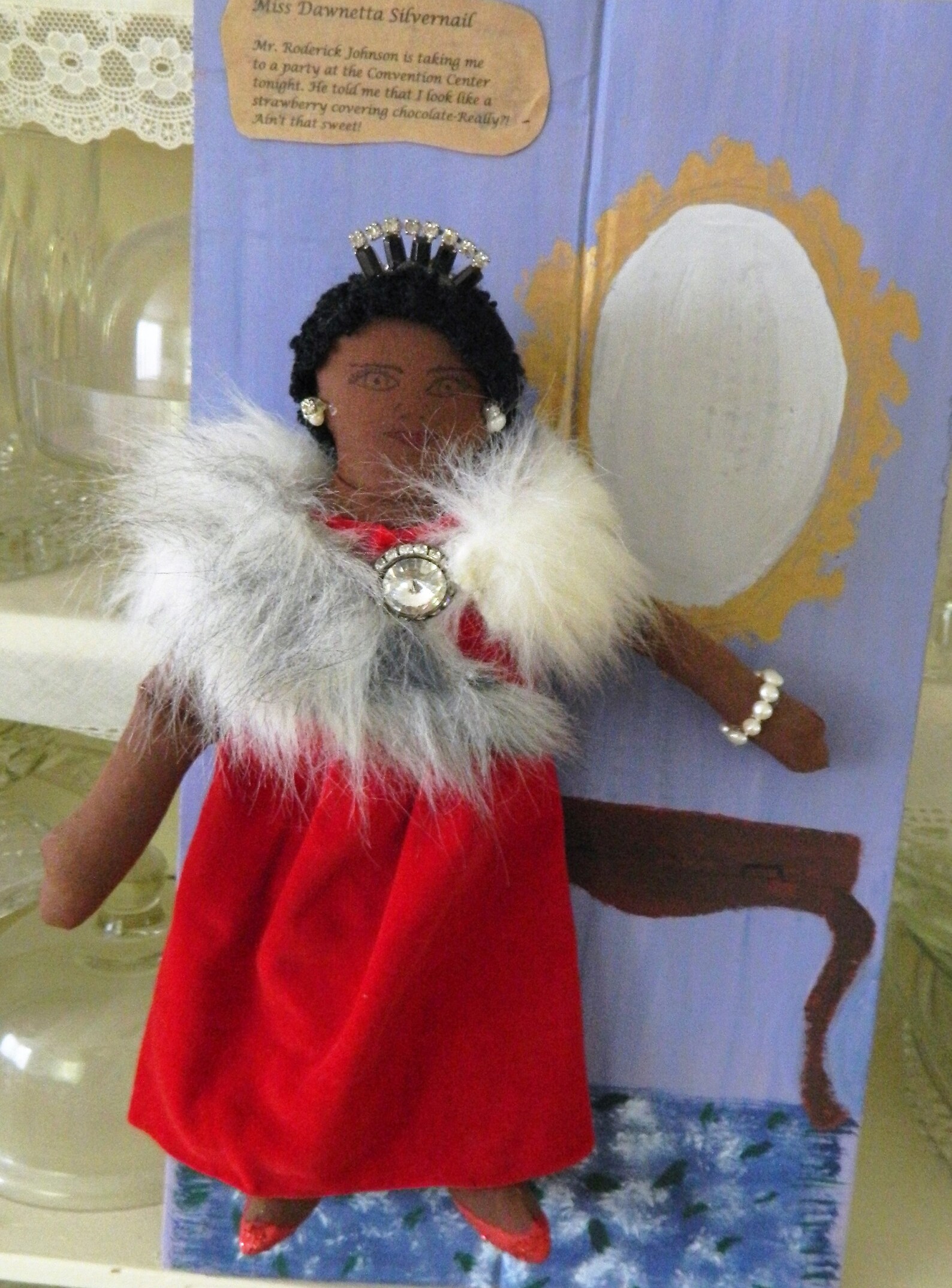 Art Doll: Ms. Dawnetta Silvernail in Red Velvet Dress - Etsy