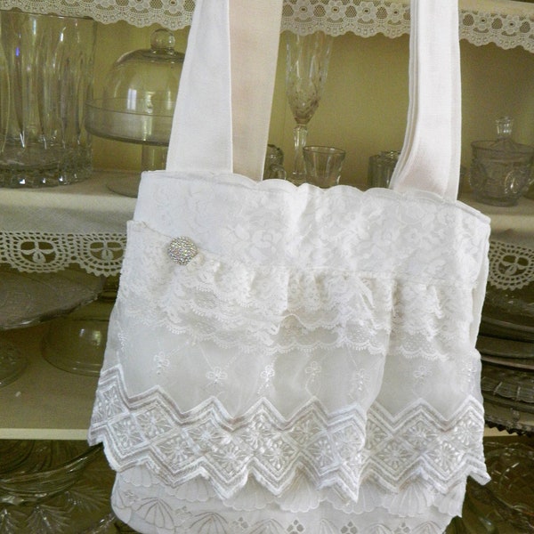 Lace Tote Bag - Etsy