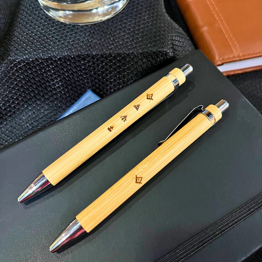 Masonic Pens, Engraved Bamboo Pen, Personalized Freemasons Gift - Etsy