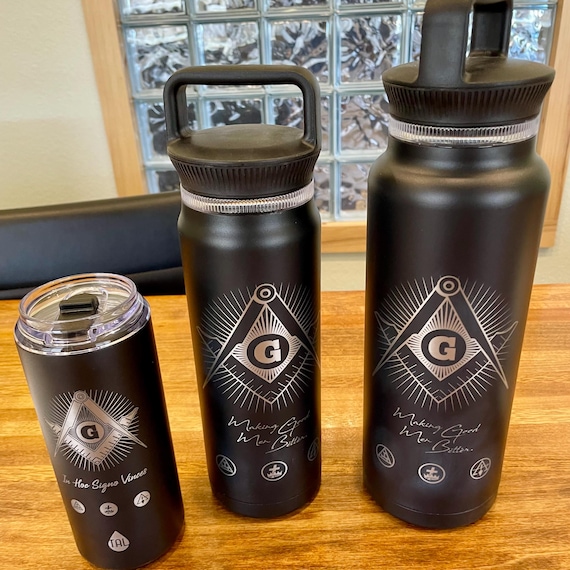 Sports Water Bottle 18oz Stainless Steel Tumbler With Masonic Symbol ...