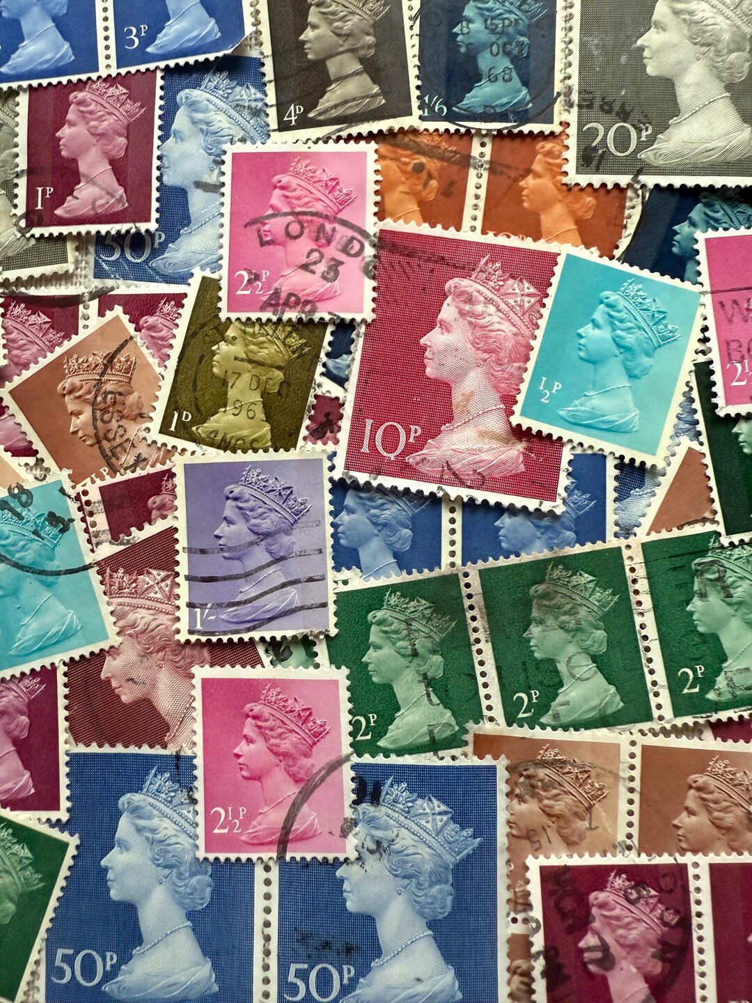 Vintage Queen Elizabeth II Stamps - Collectible British Stamps ...