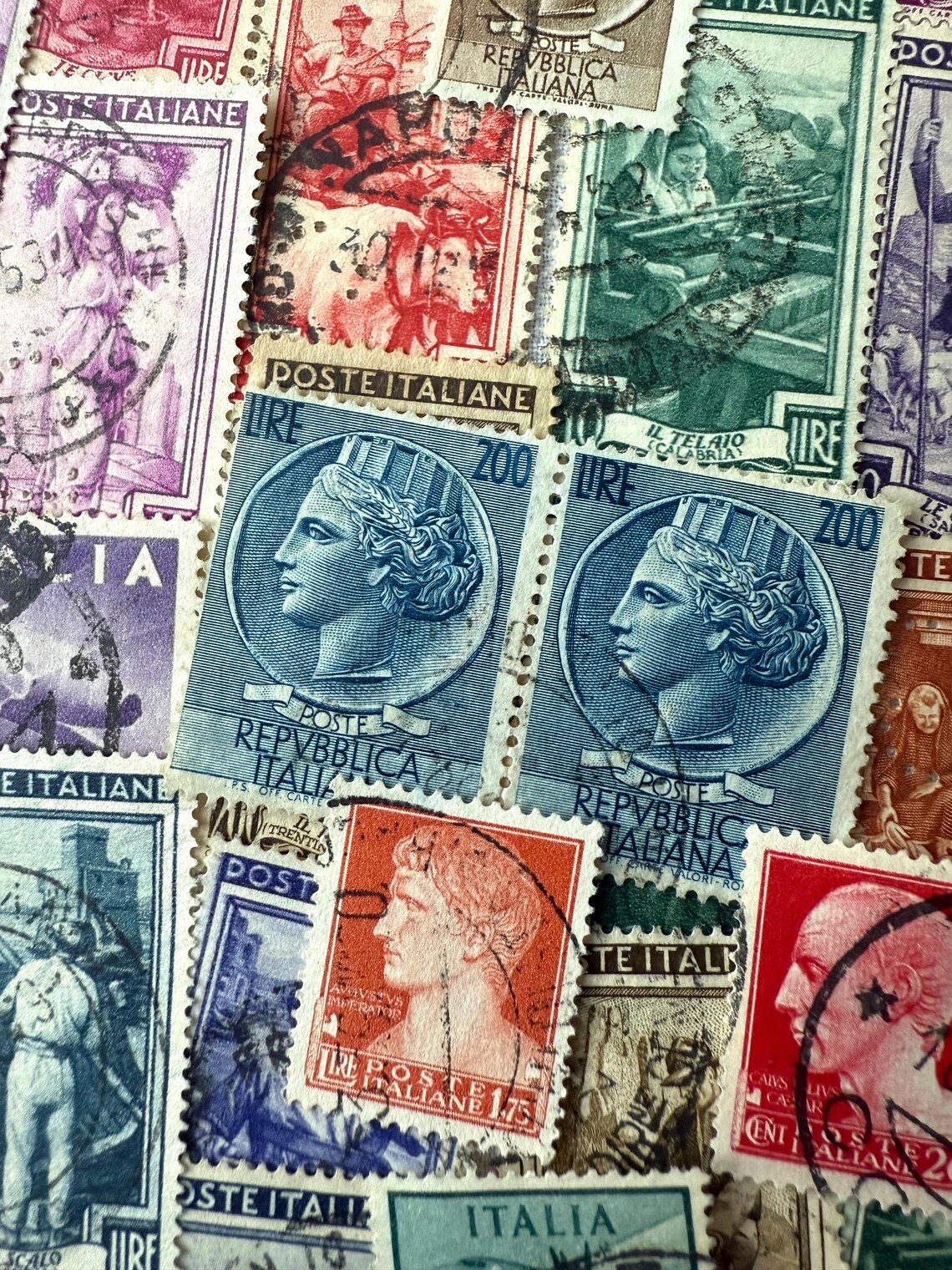 Vintage Italian Postage Stamp Pack — 100 Used Stamps | Craft ...