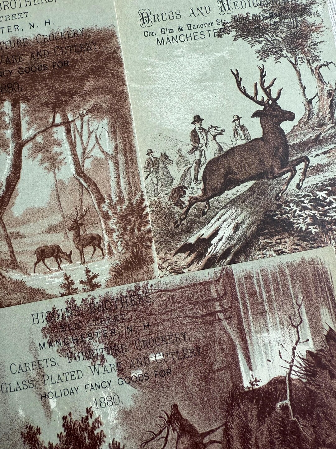 1880s Deer Hunting Advertisement Cards - Set of 3 - Etsy