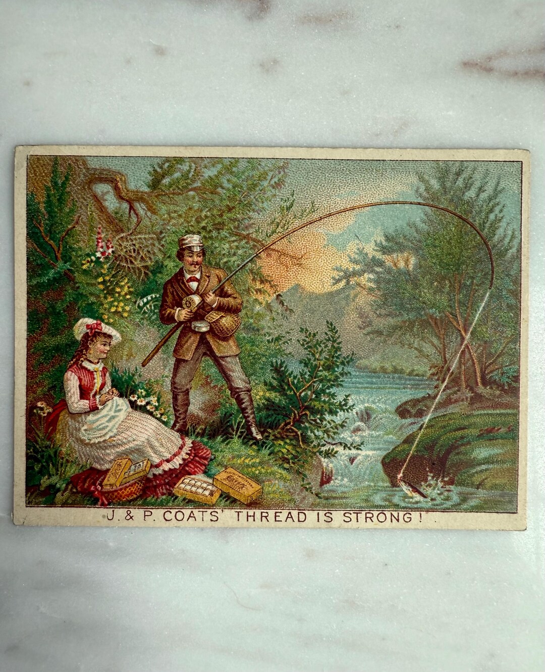 Antique Victorian Trade Card | J & P Coats Thread Advertising Card ...