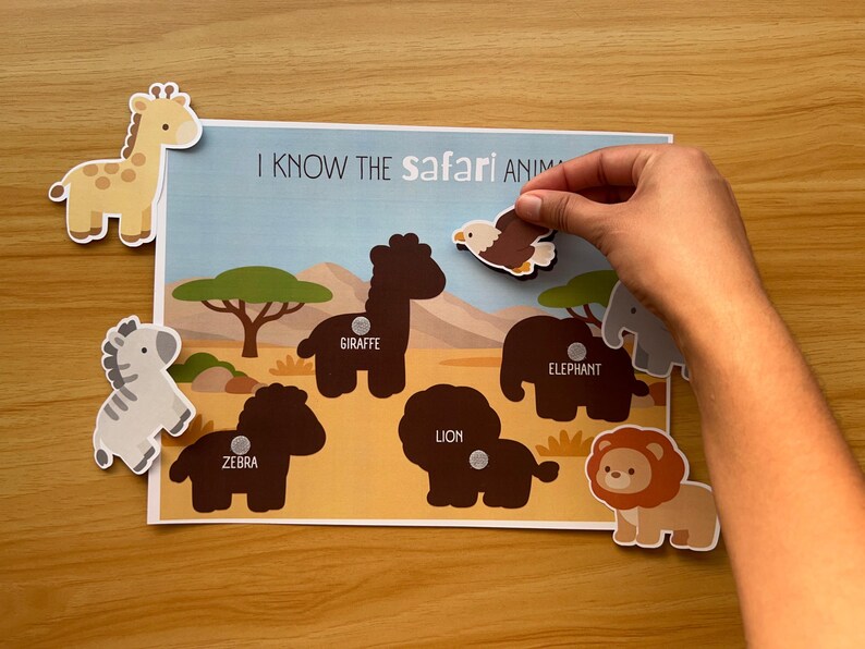 Printable Montessori Safari Animals Activity for Toddlers and Preschool ...