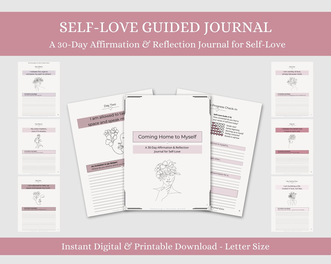 30-day Self-love Journal • Guided Affirmations & Reflection Workbook ...