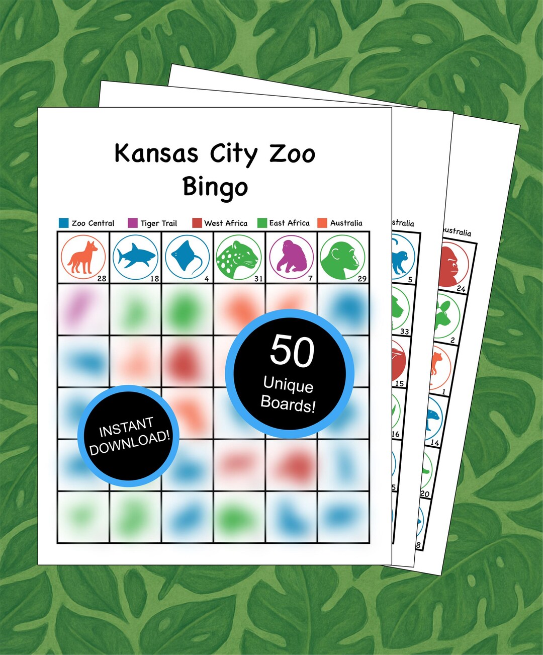 Kansas City Zoo Bingo - Etsy