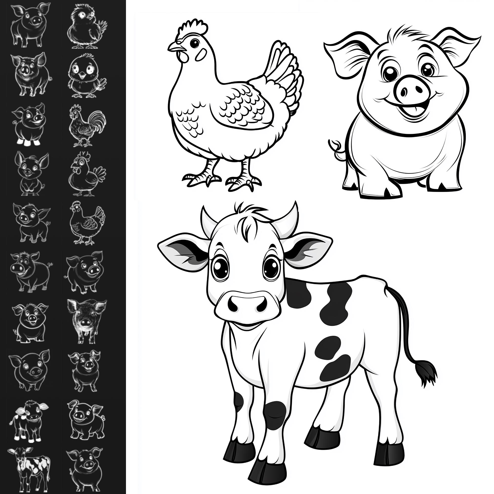 Procreate Farm Animals Brushes, 250 Cartoon Farm Animals Procreate ...