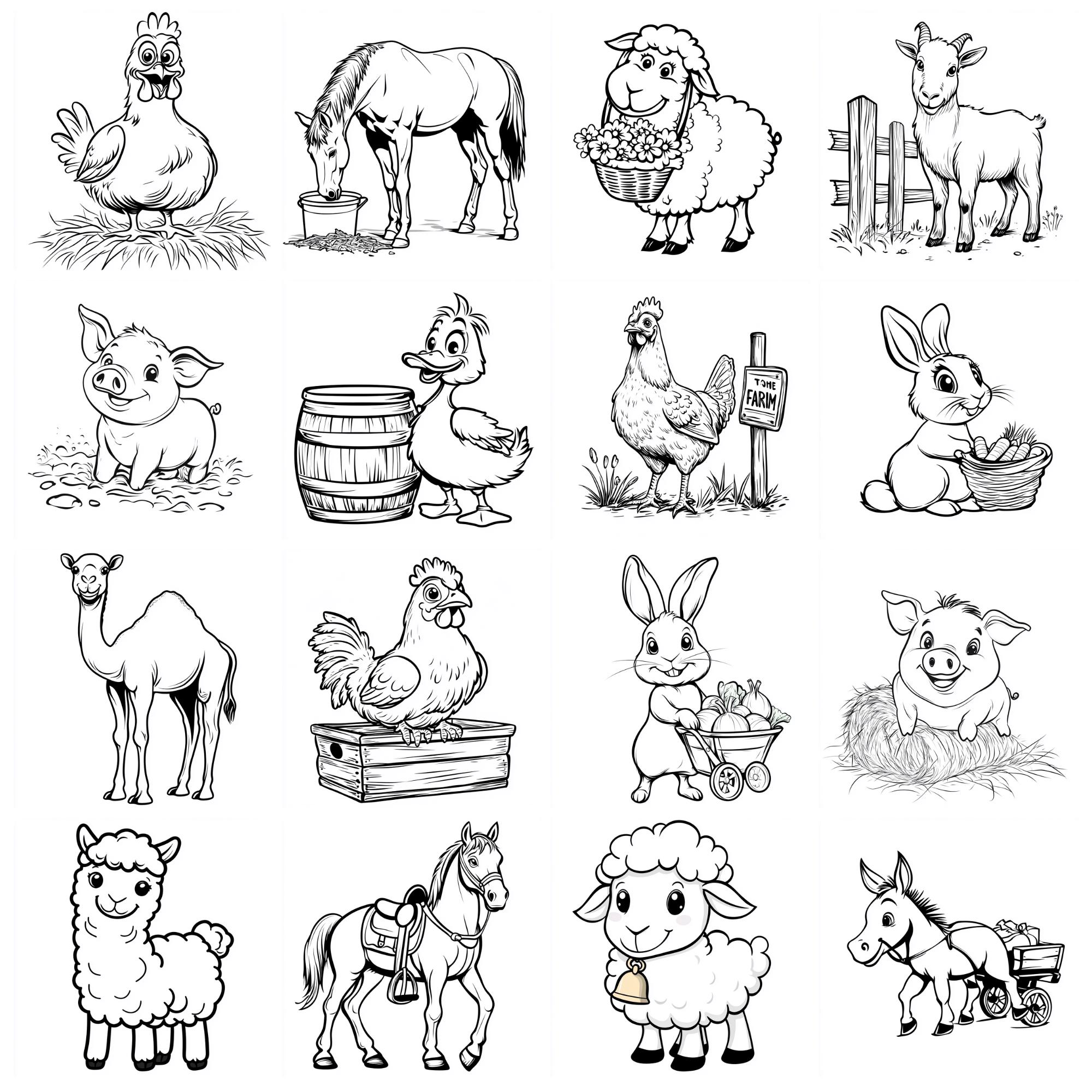 Procreate Farm Animals Brushes, 250 Cartoon Farm Animals Procreate ...