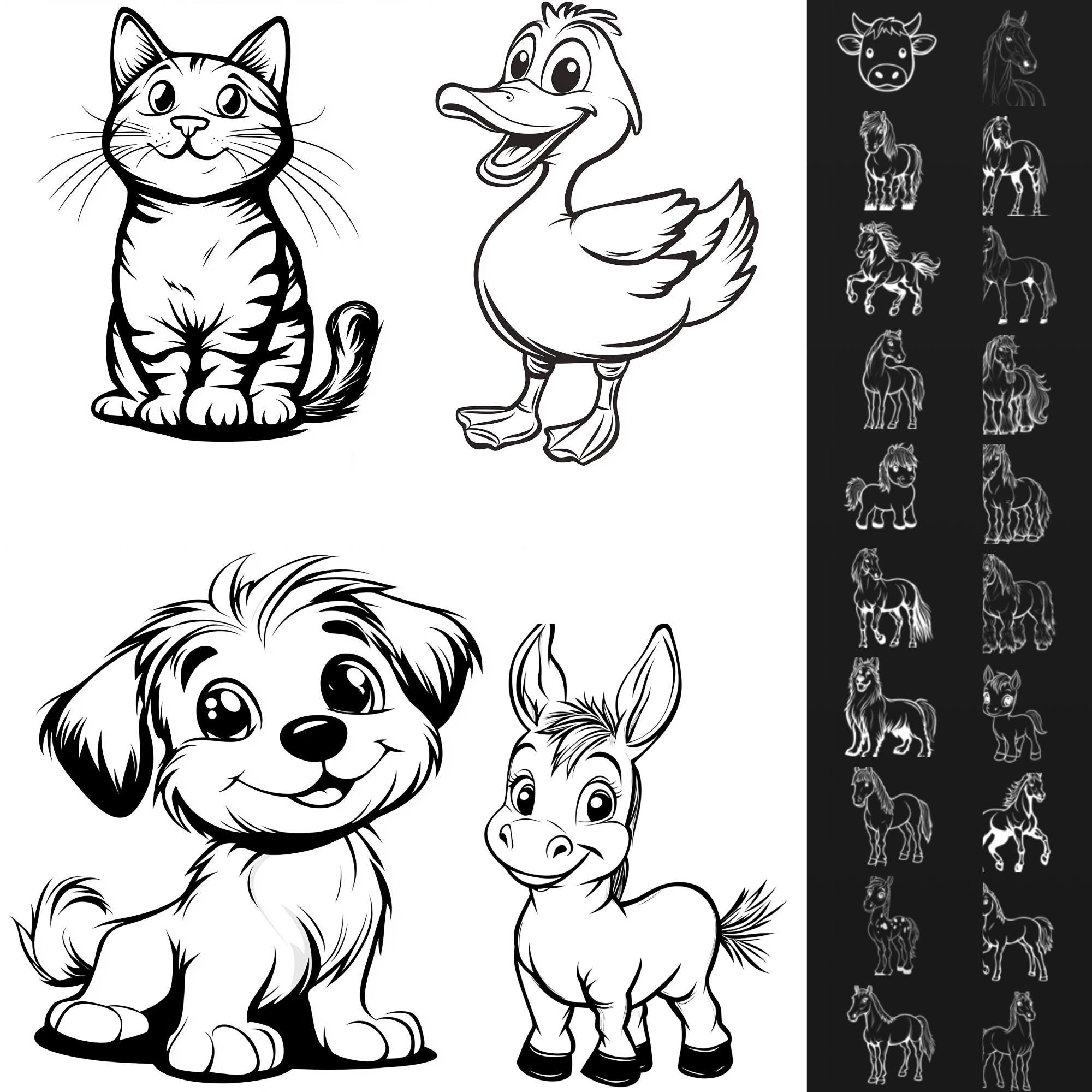 Procreate Farm Animals Brushes, 250 Cartoon Farm Animals Procreate ...