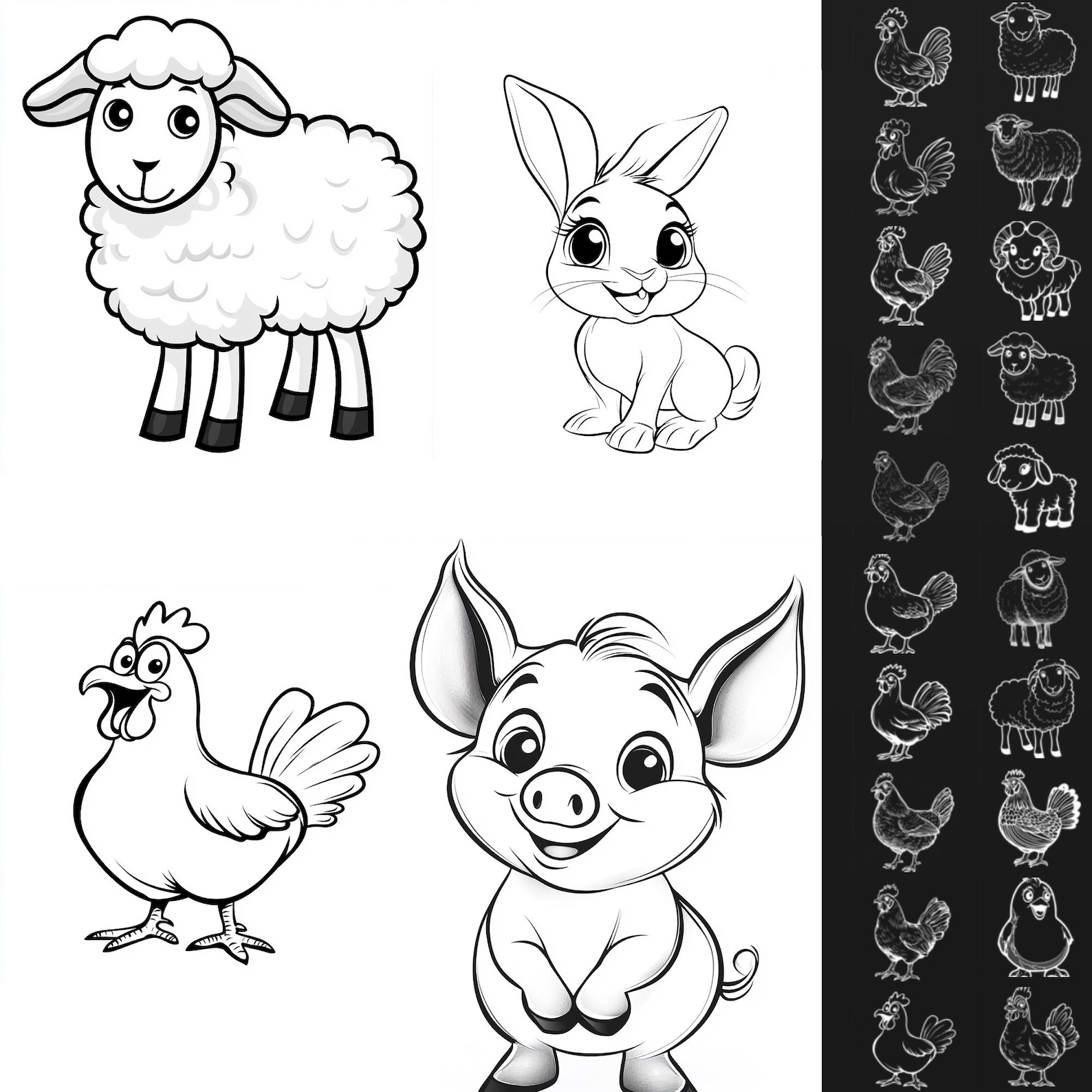 Procreate Farm Animals Brushes, 250 Cartoon Farm Animals Procreate ...