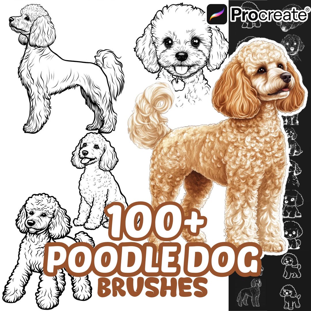 Procreate Poodle Dogs Animals Brushes, 100+ Poodle Dog Animal Procreate ...