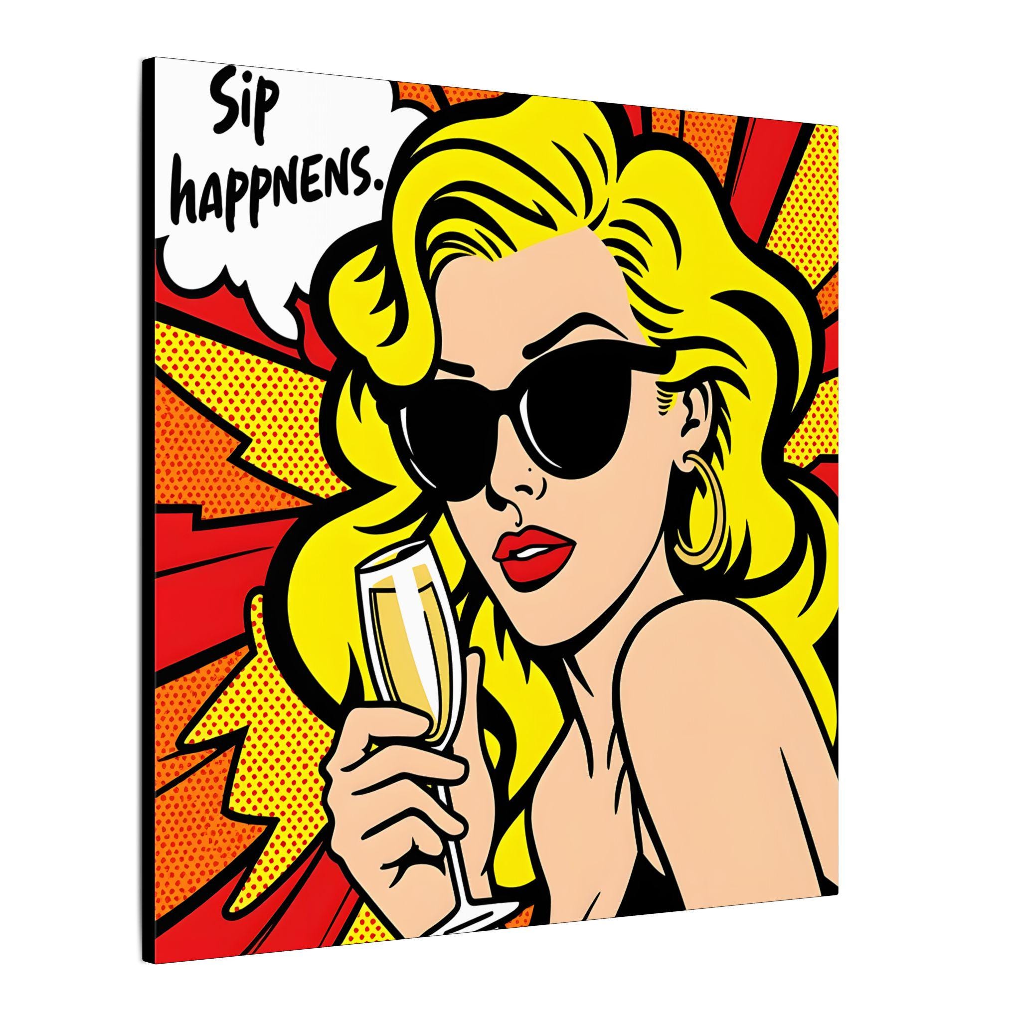 Sip Happens - Bold Comic Pop Art Print; Lichtenstein Style; Maximalist ...