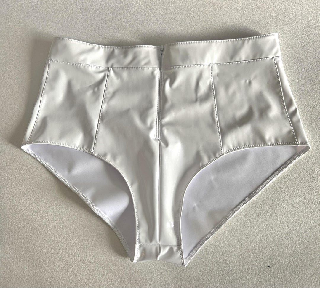 M White PVC Booty Shorts From Artifice Clothing (medium Ready to Ship ...