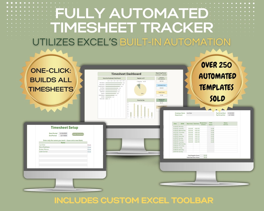 Automated Timesheet Tracker | Auto-create Employee Sheets, One-click ...