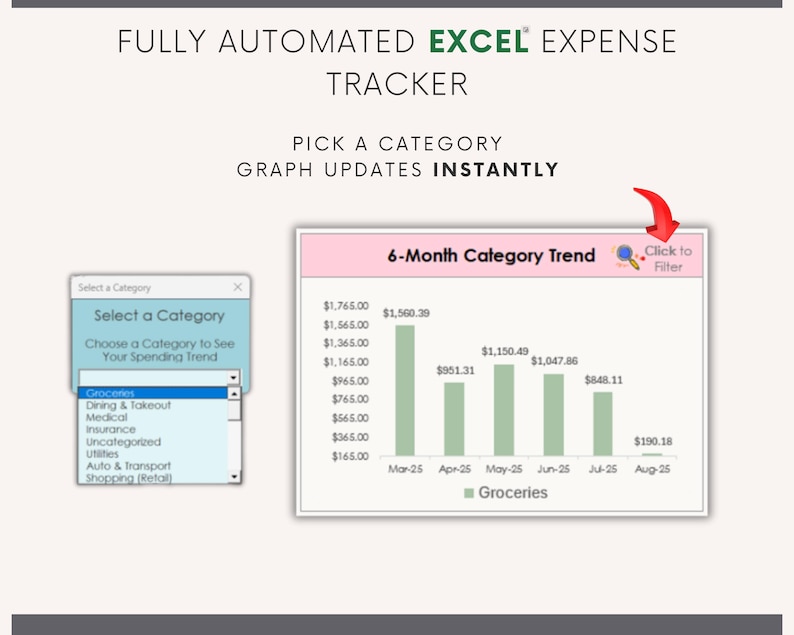 One-click Automated Excel Expense Tracker| Instant Results | No Typing ...