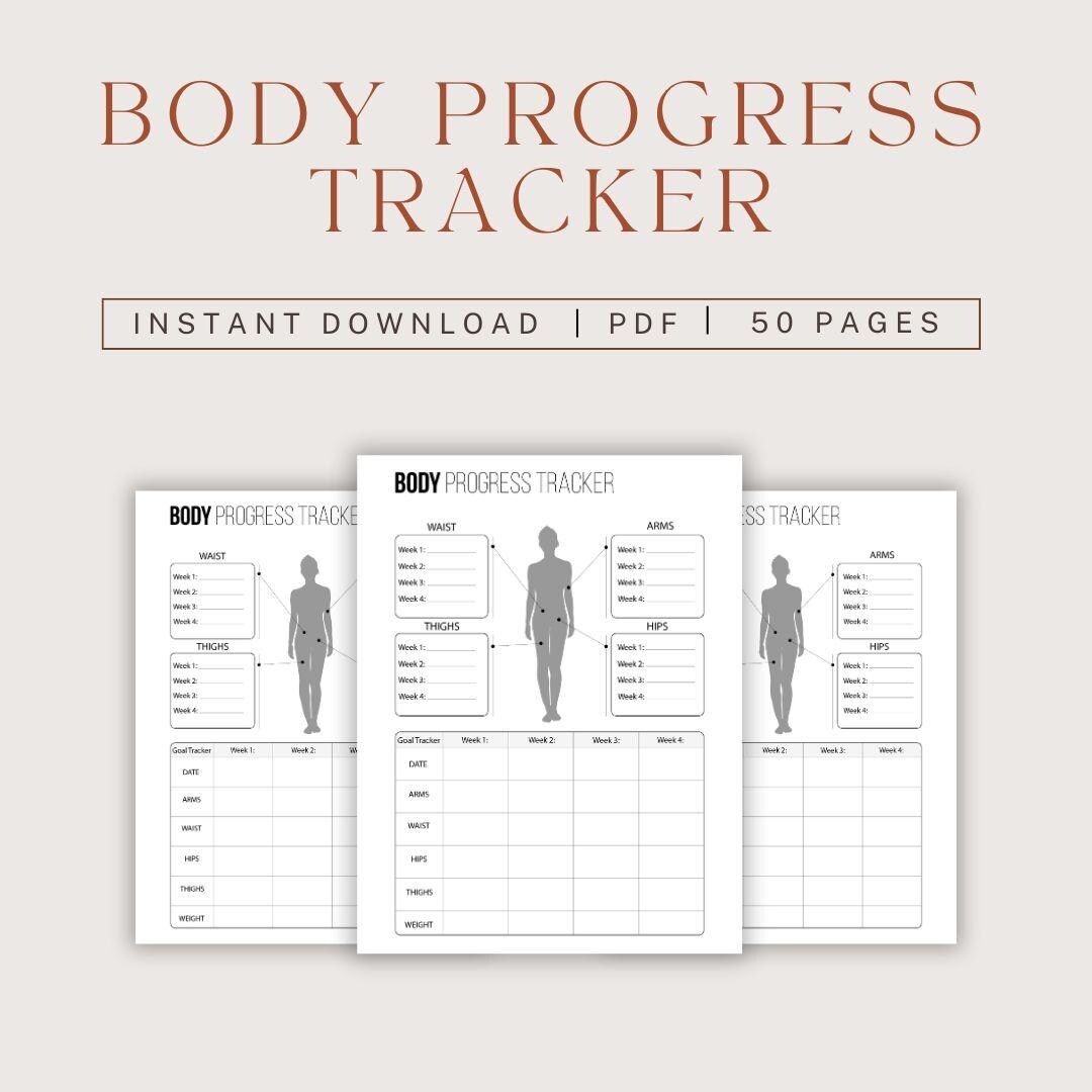 Body Progress Tracker Printable PDF – 50-page Fitness Challenge Planner ...