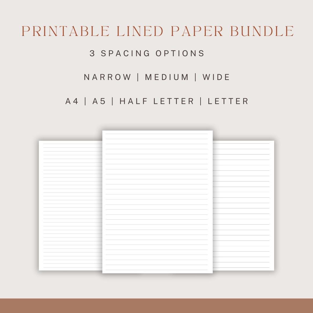 Lined Paper Letters – Printable Lined Letter Paper PDF | Digital ...