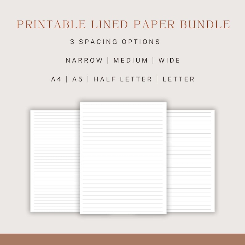 Lined Paper Letters – Printable Lined Letter Paper PDF | Digital ...