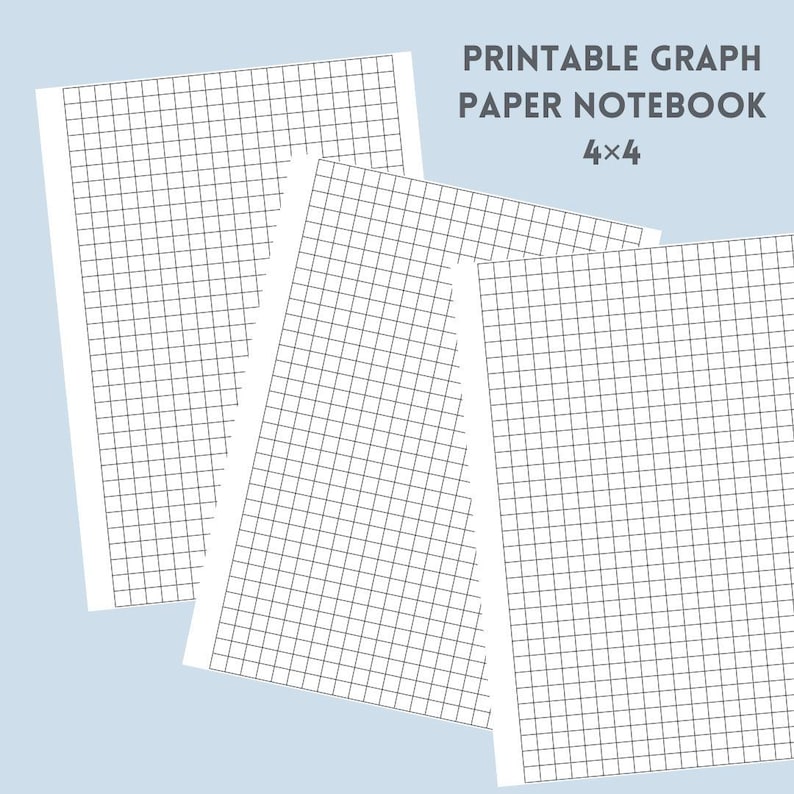 Grid Paper Sheets 4x4 Inch – Printable 4x4 Graph Paper PDF Download, 24 ...