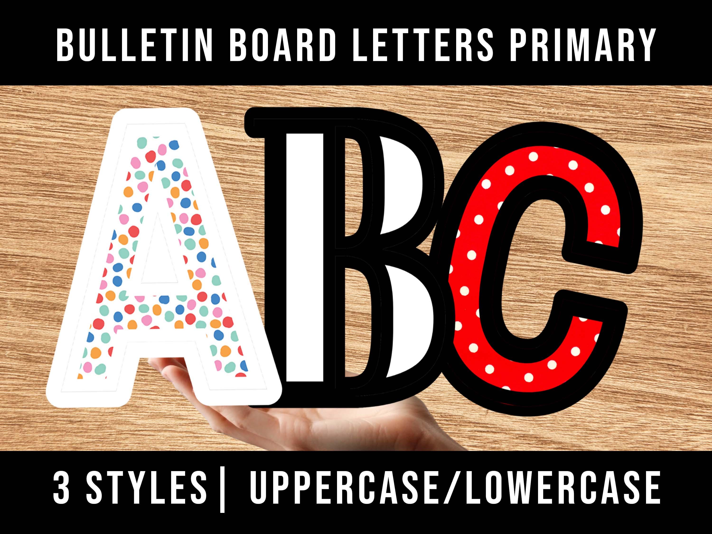 Black and White Printable Bulletin Board Letters: Primary Font ...