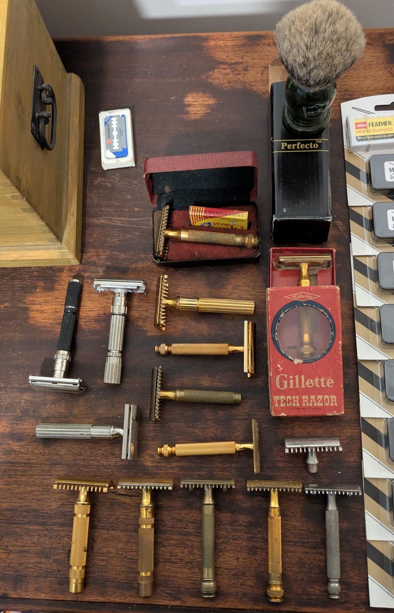 Vintage Gillette Safety Razor Collection | 1920s-30s Shaving Set - Etsy