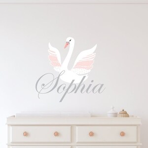 Custom Name Wall Decals With Swan Name Decals Swan Wall - Etsy