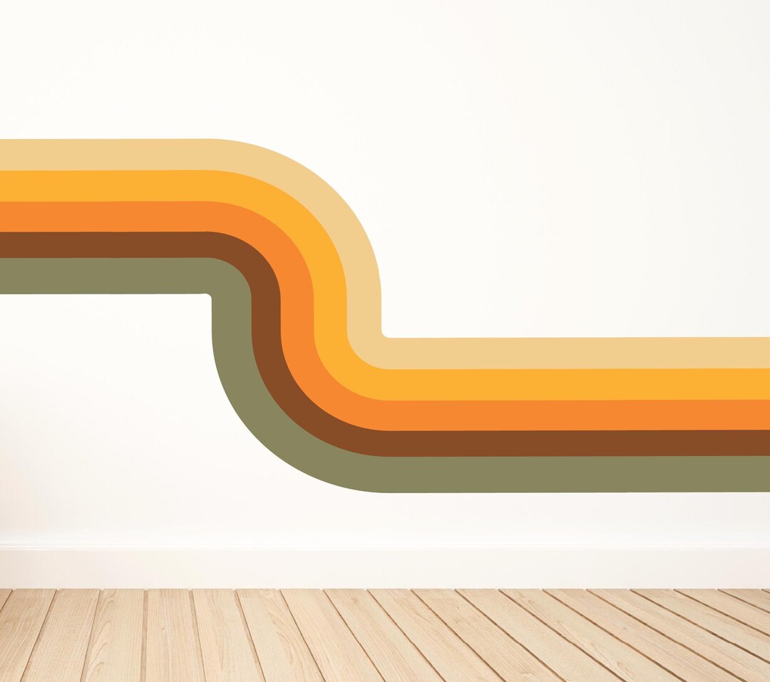 Retro Stripe Wall Decal / Retro Stripes / Stripes Wall Decal / Retro ...