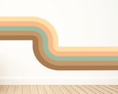 Retro Stripe Wall Decal / Retro Stripes / Retro Wall Art / - Etsy