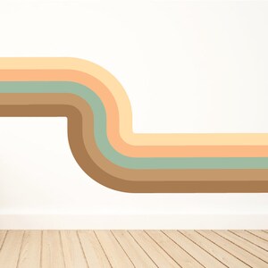 Retro Stripe Wall Decal / Retro Stripes / Retro Wall Art / Stripe Wall ...