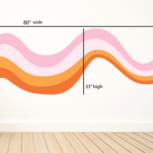 Wavy Stripe Retro Wall Decal / Retro Stripes / Stripe Wall Decal / Wave ...