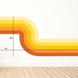 Stripe Wall Decal / Retro Stripe Decal / Retro Stripes / Wall Decal ...