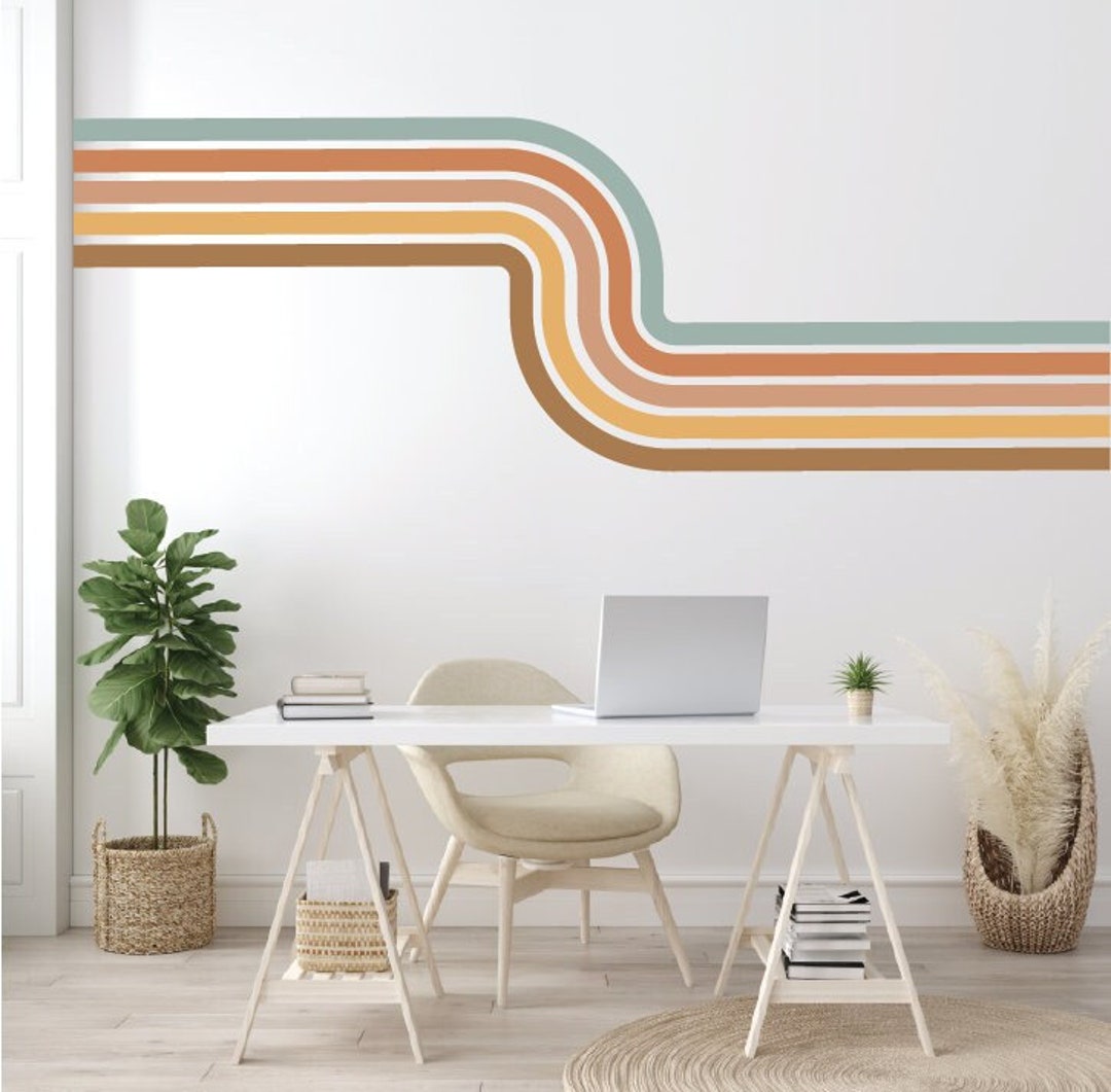 Retro Stripes / Stripe Wall Decals / Retro Stripe Wall Decal / Retro ...