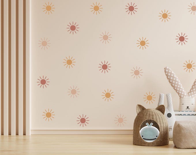 Rising Sun Wall Decal, PVC Free Wall Sticker, Half Sun Nursery ...