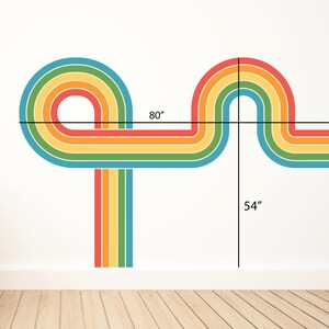 Retro Stripe Wall Decal / Curve Retro Stripes / Stripes Wall Decal ...