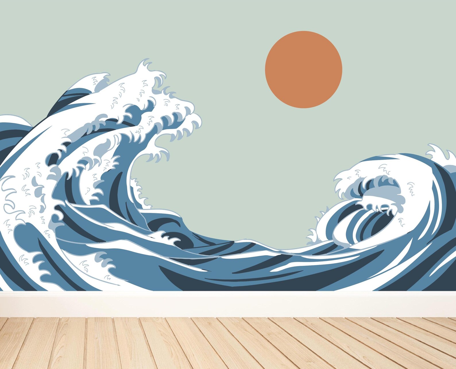 Ocean Wave Wall Decal: Peel and Stick Wall Art - Etsy